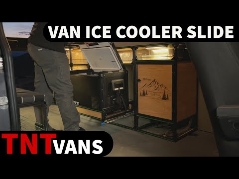 Camper Van Conversion Ice Chest Cooler Slide | Van Kitchen