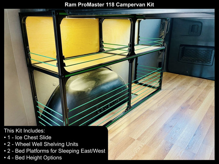 Ram ProMaster 118 Camper Van Conversion Kit | Bed Kit | DIY – TNTvans