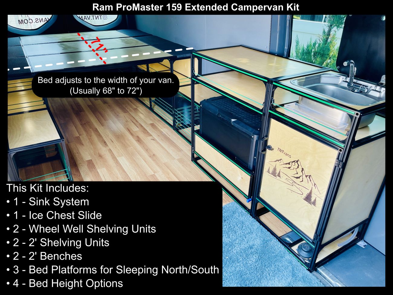 Ram ProMaster 159 Extended Campervan Conversion Kit | DIY – TNTvans